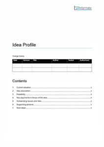 Idea Profile Template - Downloads - t2informatik